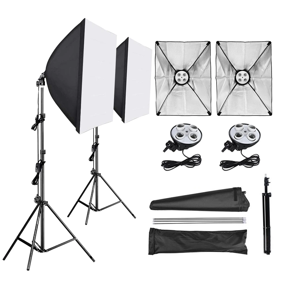 Photo Studio Softbox 50*70cm Diffuser 4 in 1 Socket E27 Lamp Holder 2M ...