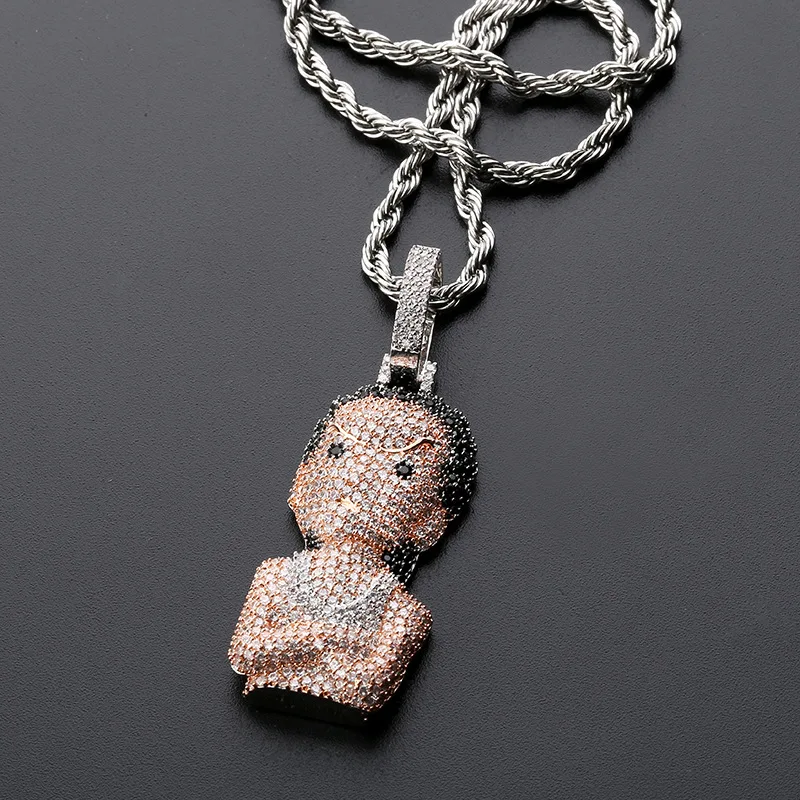 Lovers-Personalized-Rapper-Pendant-Necklace-Men-Iced-Out-CZ-Chains-Hip ...