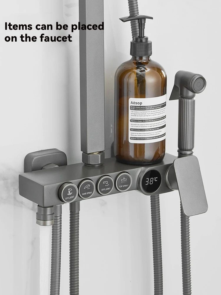 New-Gray-Shower-Set-Bathroom-Faucets-Set-Wall-mounted-Hot-Cold-Shower ...