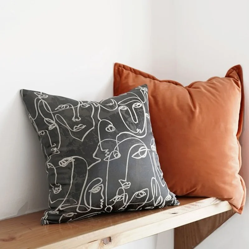 Art-Abstractface-Decorative-Cushion-Creative-Designer-Jacquard-Throw ...