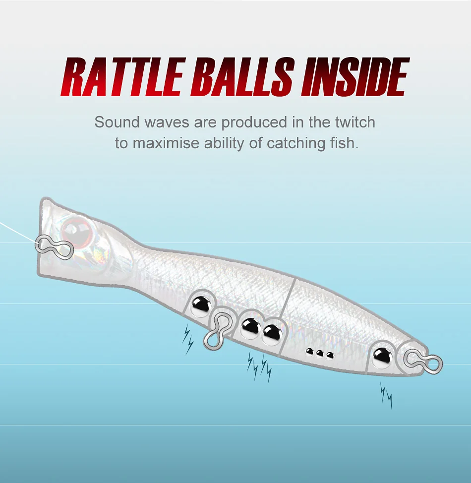 NOEBY 110F Jet Popper Fishing Lure 100mm 17g Topwater Popper Artificial ...