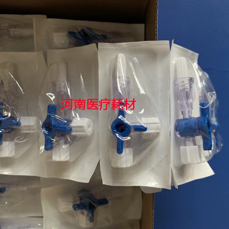 1pcs-Disposable-three-way-valve-connector-t-tee-health-Disposable-blue ...