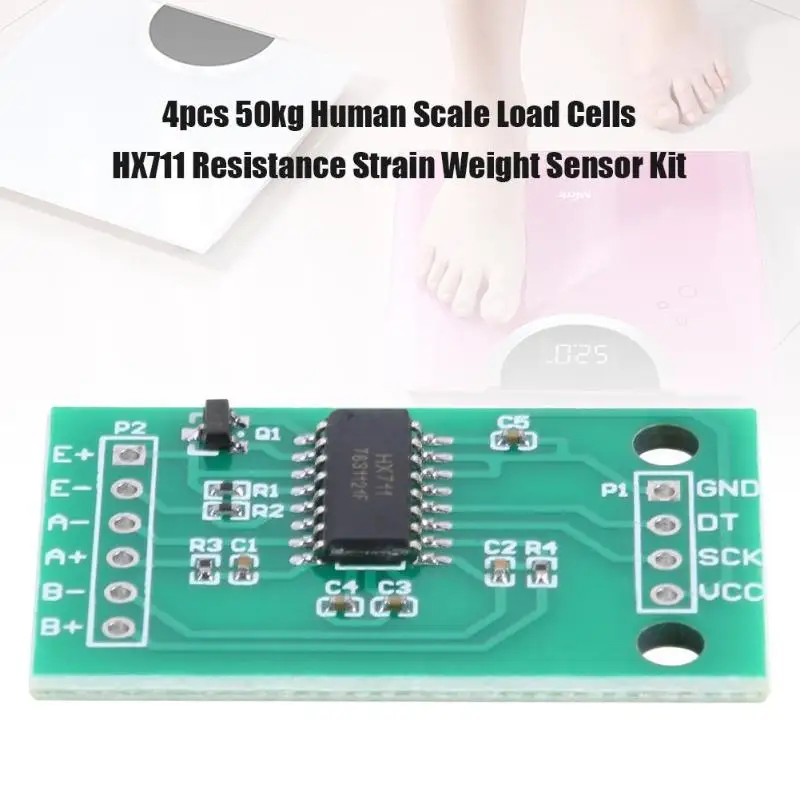 4pcs 50kg Load Cell HX711 AD Module Weight Sensor Electronic Scale ...