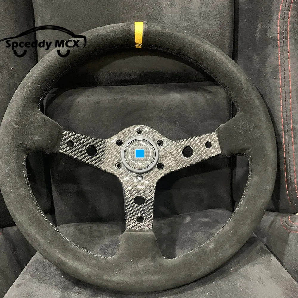 Spceddy-Racing-Suede-Steering-Wheel-14-Inch-350mm-Deep-Dish-Carbon ...