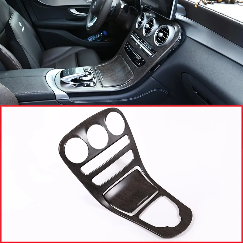 Oak Wood Style Center Console Gear Panel Frame Cover Trim Stickers For ...