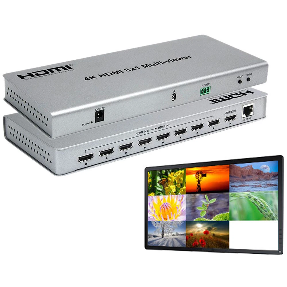 8X1 hdmi multiviewer 4k output HDMI Switcher 8 input Seamless HDMI ...