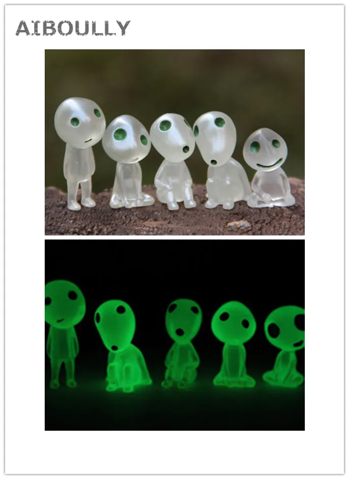5pcs/set Kawaii Luminous Tree Elves Toy Miyazaki Kodama Gardening ...