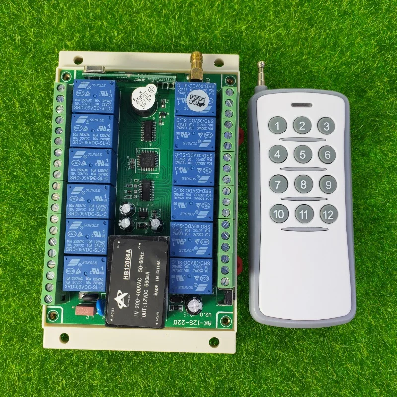 AC 110V 220V 250V 12 CH RF Remote Control Lighting Switch 12 channel ...