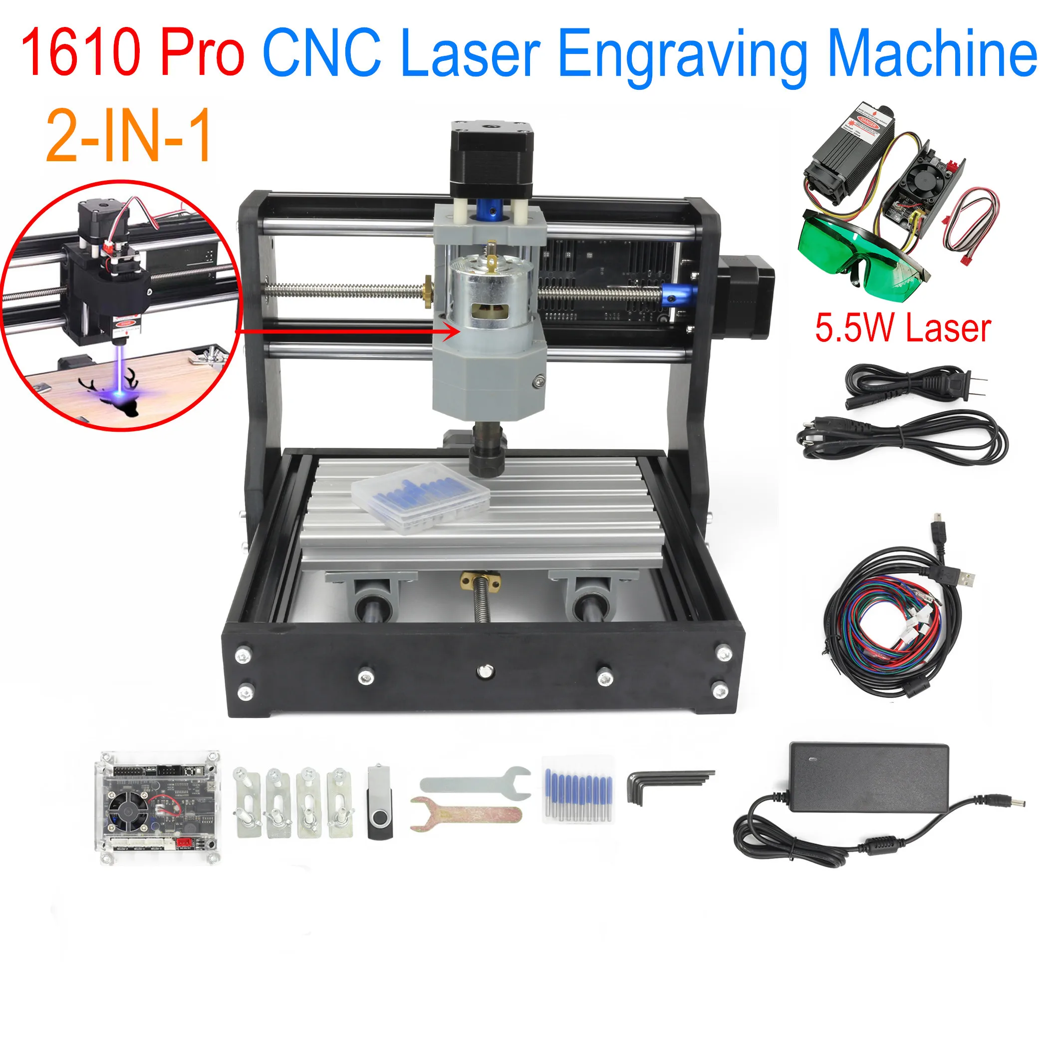 Overseas-Warehouse-1W-2-5W-5-5W-Laser-Module-1610-Pro-CNC-Laser-Router ...