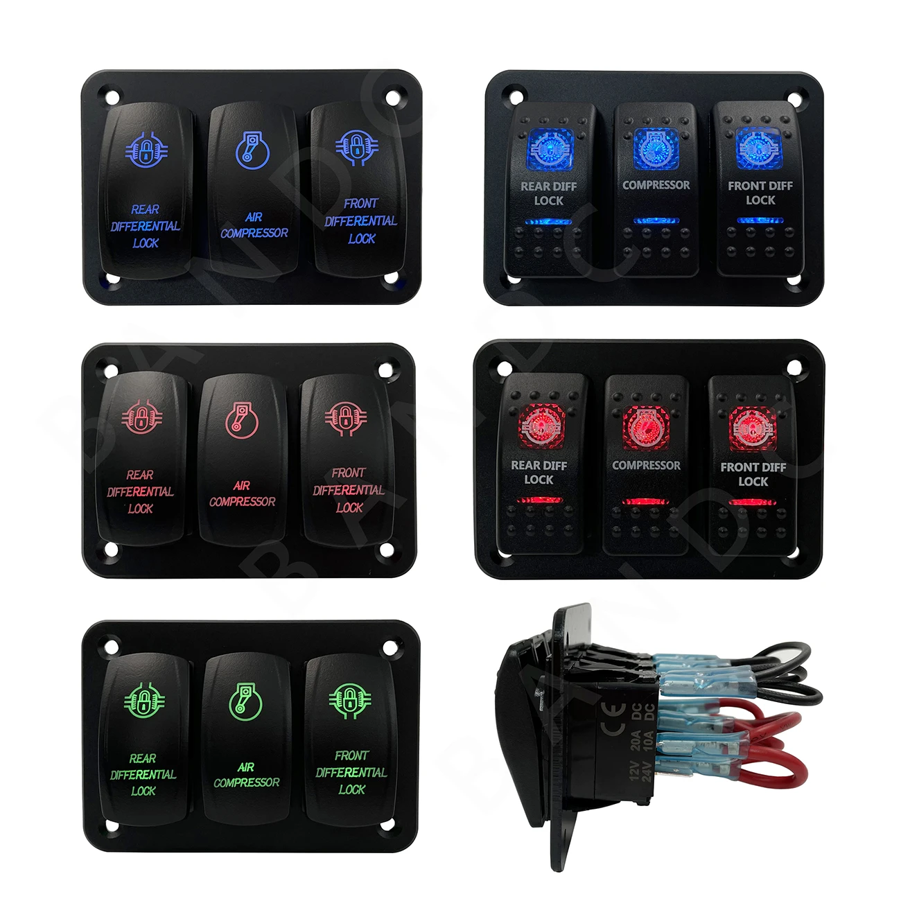 3 Way Pre built ON OFF Led Rocker Switch Panel for Car Off Road Vehicle ...