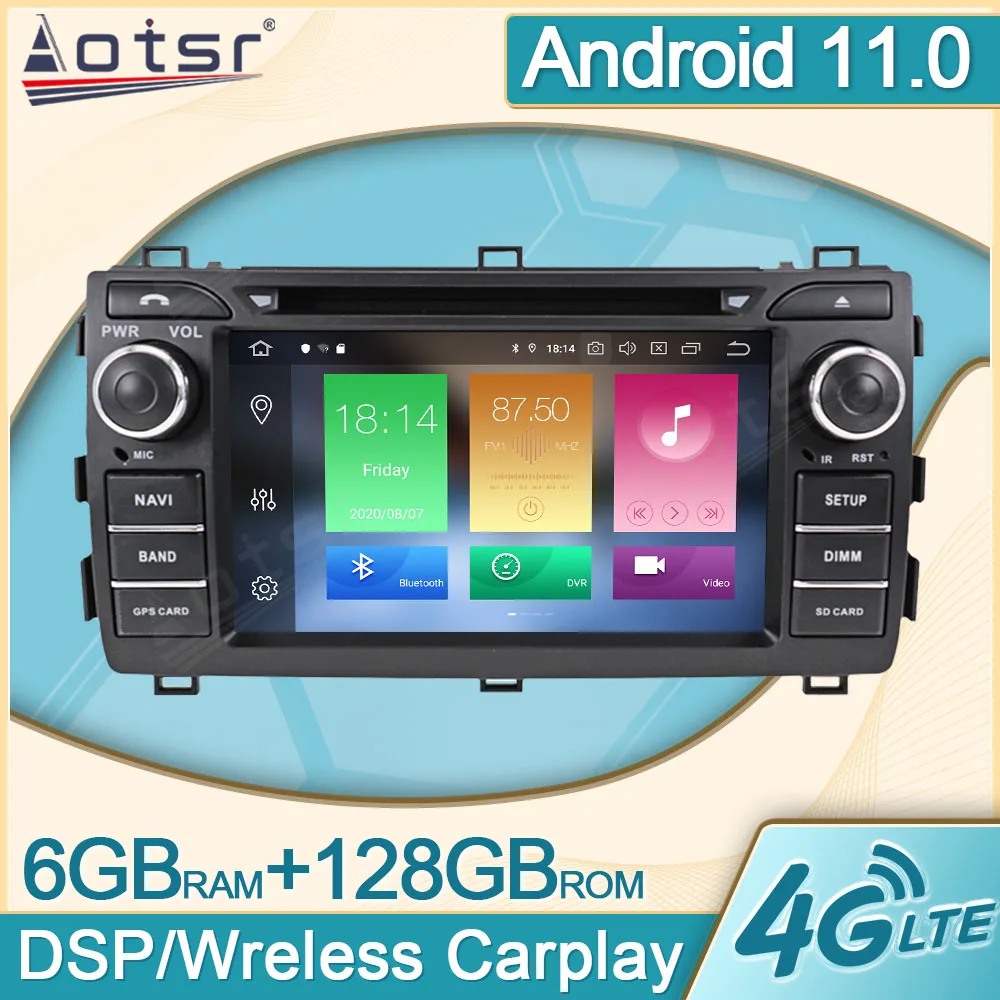 Radio con GPS para coche, reproductor Multimedia con Android 128, 6 + 11,0G, vídeo, DVD, unidad ...