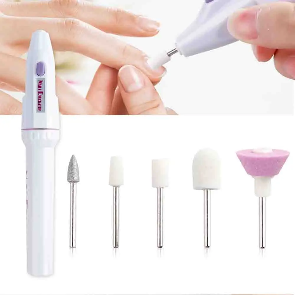 1-Set-5-Bits-Electric-Mini-Nail-Drill-Machine-For-Manicure-Pedicure ...