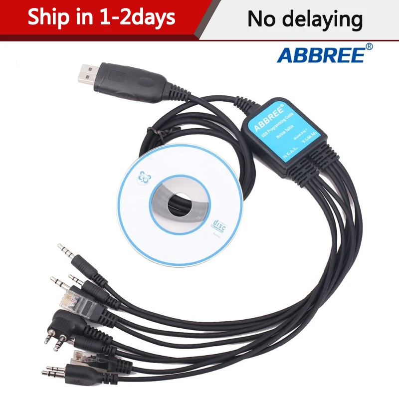 Abbree 8 in 1 USB Programming Cable for Baofeng UV5R UV82 888S For TYT ...