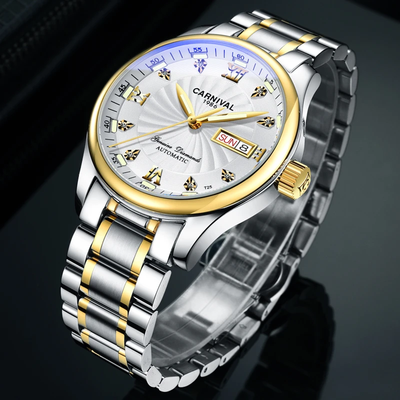 Carnival Fashion Mens Luminous Imported Movement MIYOTA Stainless Steel ...