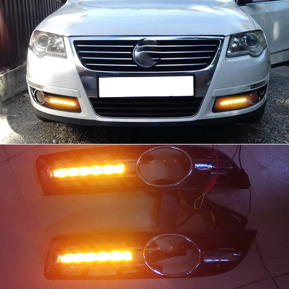 CSCSNL-2Pcs-Car-LED-DRL-Daytime-Running-Light-For-Volkswagen-VW-Passat ...