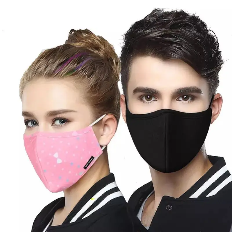 Cotton-PM2-5-Black-mouth-Mask-anti-dust-mask-Activated-carbon-filter ...