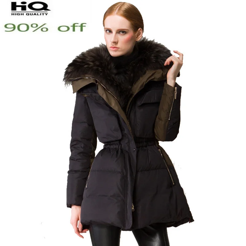 European Luxury Large Natural Raccoon Fur 2022 Duck Down Long Jacket ...