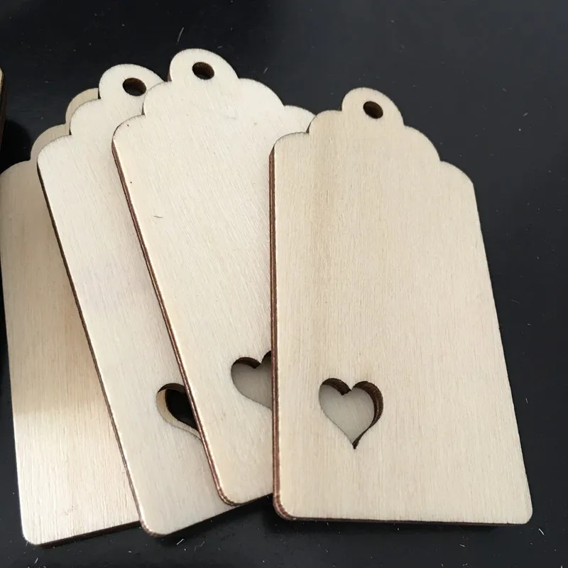 10pcs Kraft Wood Tags Craft Hang Tags with Jute Twine, Writable Display ...