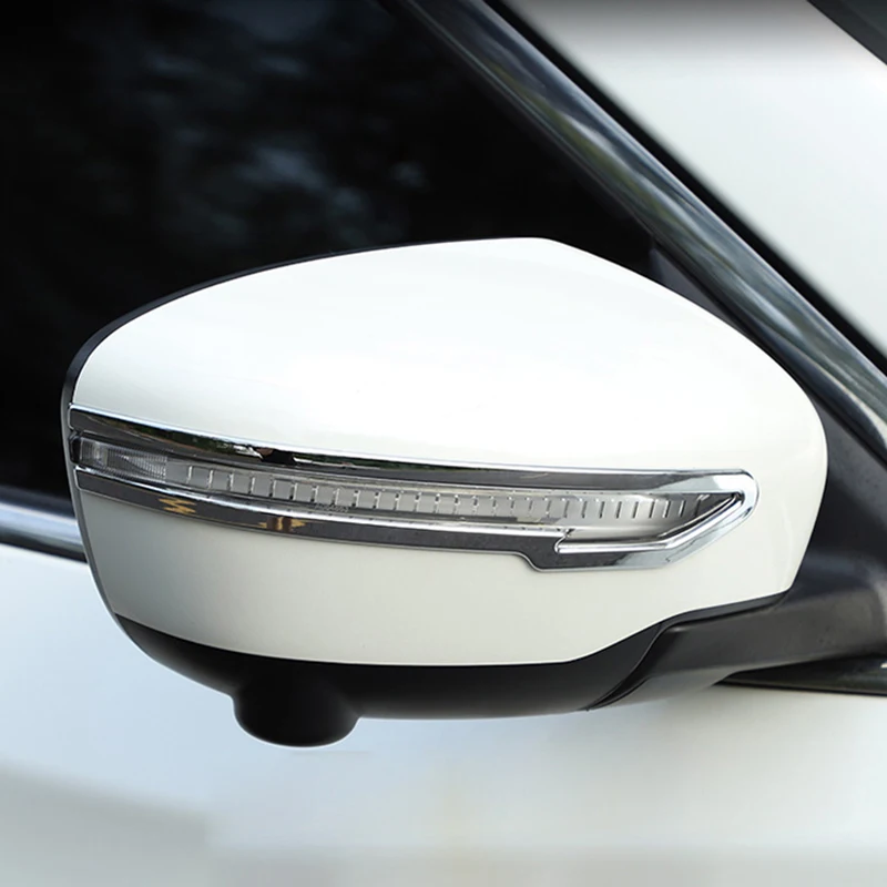 닛산 로그 스포츠에 대 한 1 Pair 자동차 도어 사이드 미러 빛 트림 스트립 커버 Qashqai J11 자동차 사이드 미러 램프 장식 프레임거울 And 커버