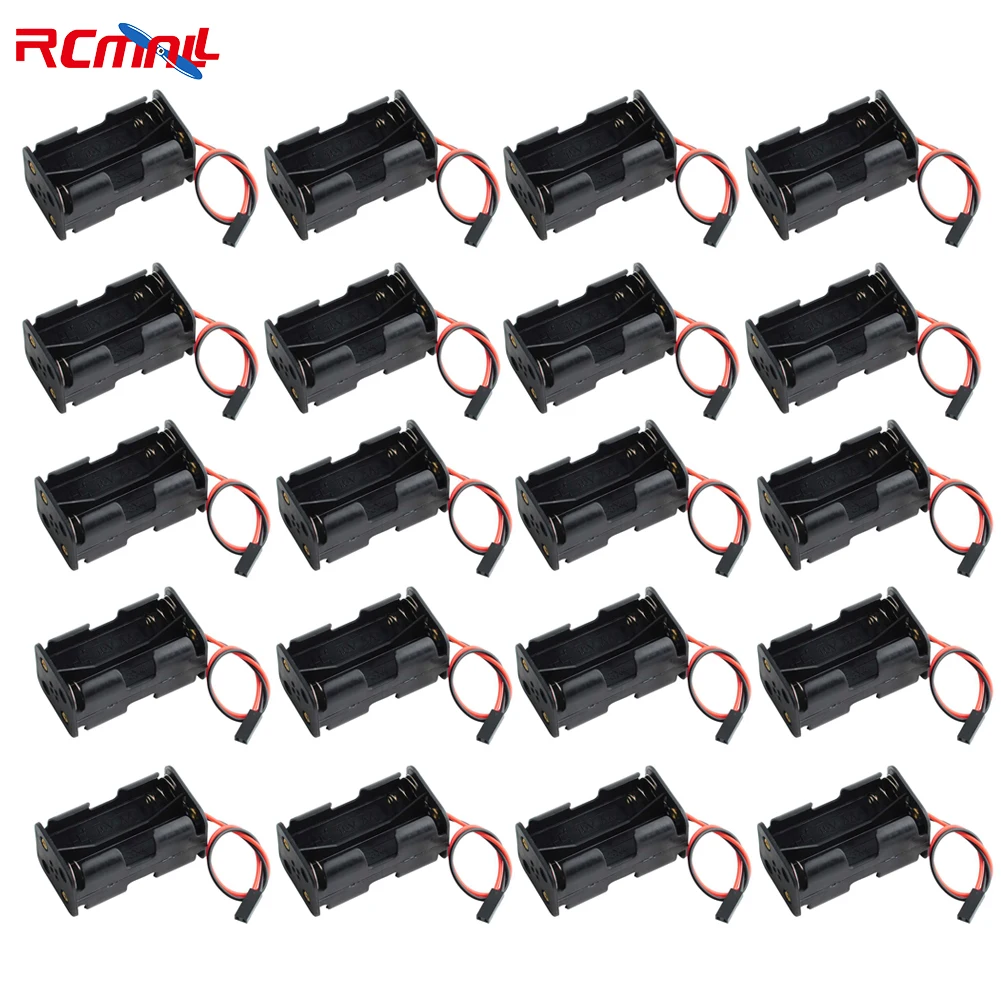 RCmall-20Pcs-4-Cell-AA-Battery-Holder-Case-with-JR-Connector-Receiver ...
