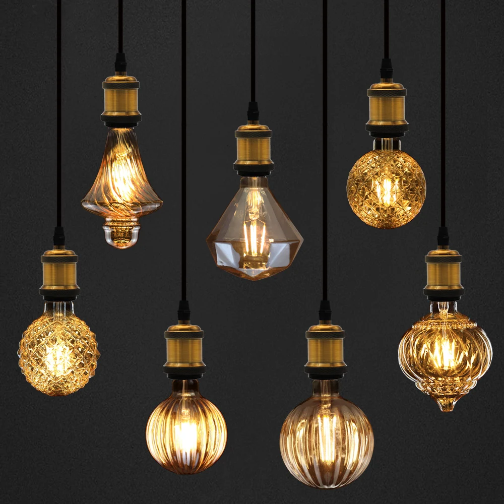 G125 Pumpkin Edison Bulb Led E27 Twist Cone Straight Led Filament 220v ...