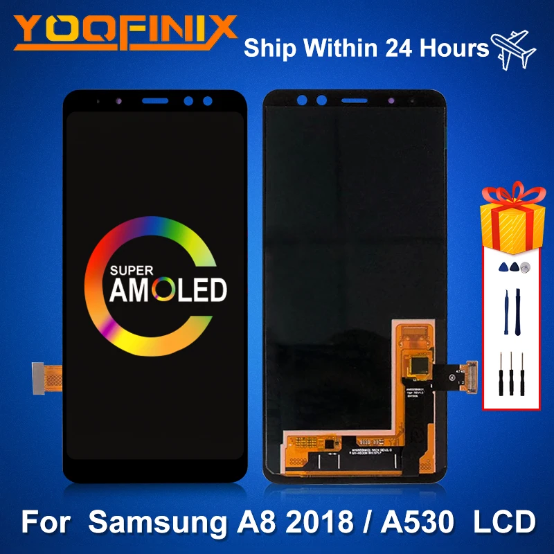 5.6" Super AMOLED For Samsung Galaxy A8 2018 LCD A530 Display Assembly ...
