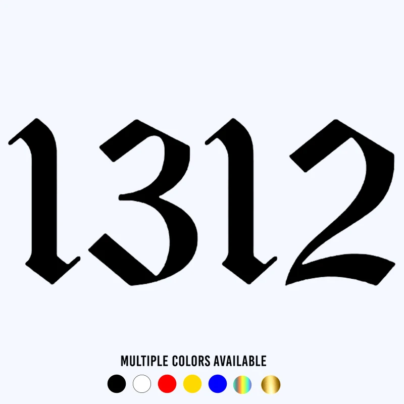 CK20243-Funny-Vinyl-Decal-Number-1312-Car-Sticker-Waterproof-Stickers ...