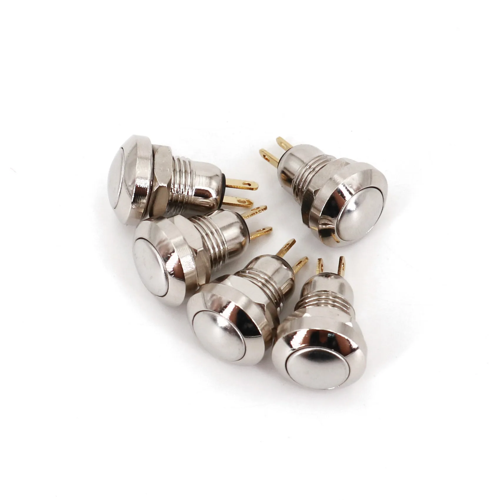 5pcs Metal Waterproof 8mm Momentary Off-mom 2pin Spst Mini Push Button ...