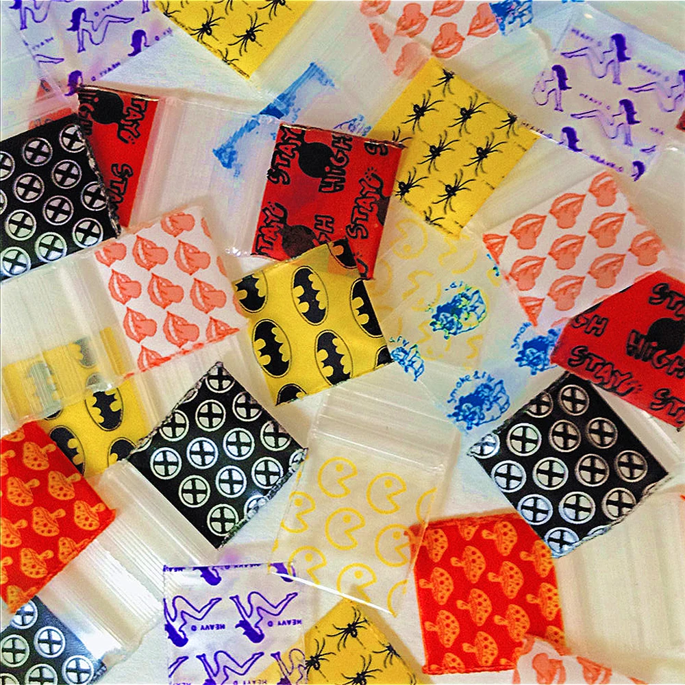 Mini Zip Bags 5858 400 Baggies Random 4 Designs Plastic Cute Zip Lock ...