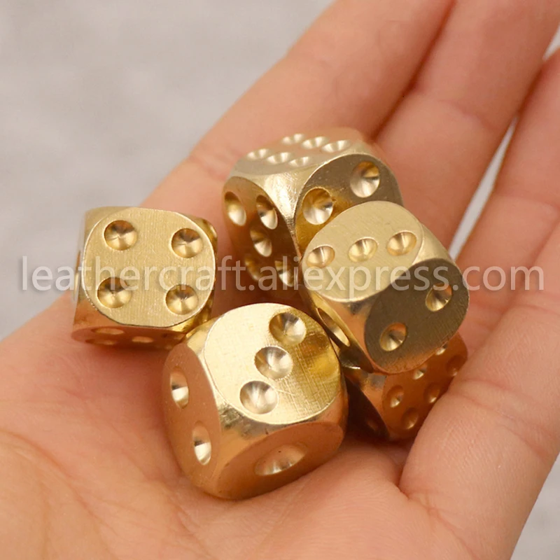 1pcs-Solid-Brass-Bar-Games-Dice-Manual-Polishing-Six-Sided-Home-Bar ...