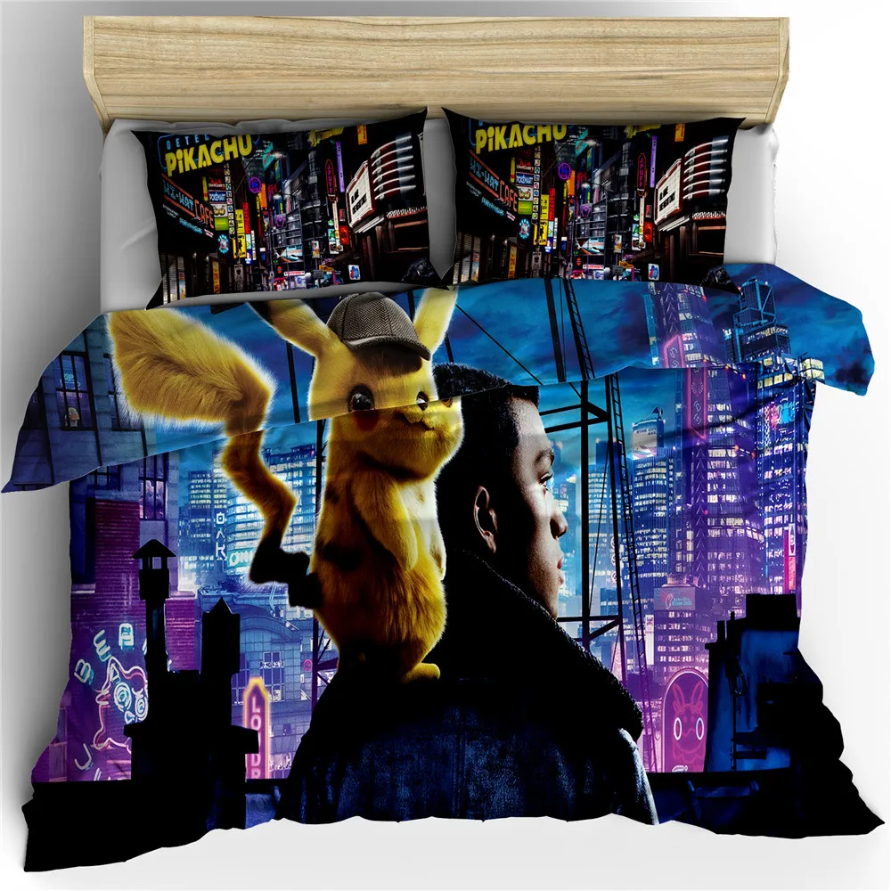 Kawaii Pokemon Cartoon Linen Bedding Set - KawaiiMerch.com