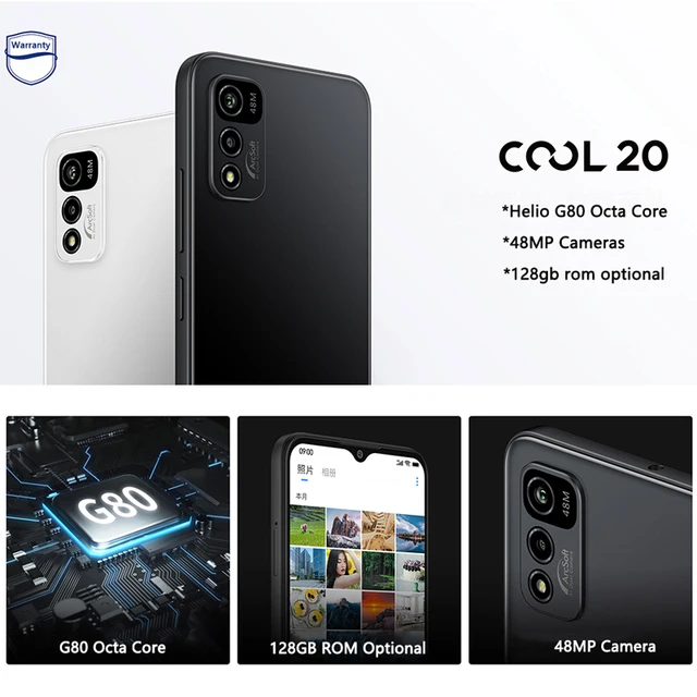 Coolpad Cool 20 Global ROM Smartphone Helio G80 Octa Core 4GB 64GB 128GB 48MP Triple Camera 6.5 ...