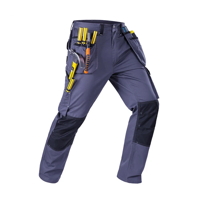 Mens Construction Working Pants Knee Reinforcement Workwear Trousers ...