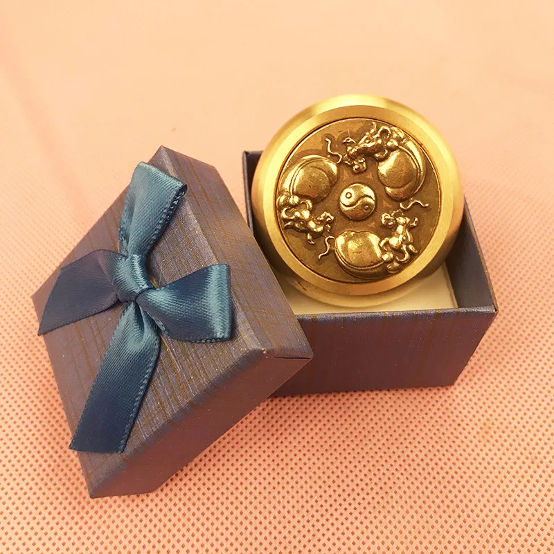 Brass Lucky Fortune Spinner Metal Hand Gyro Copper Fingertip Fidget ...