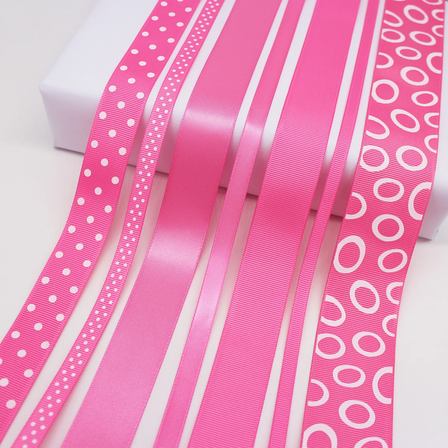 5-Meter-Lot-Hot-Pink-Color-Grosgrain-Ribbon-Satin-Ribbon-Dot-Print-DIY ...