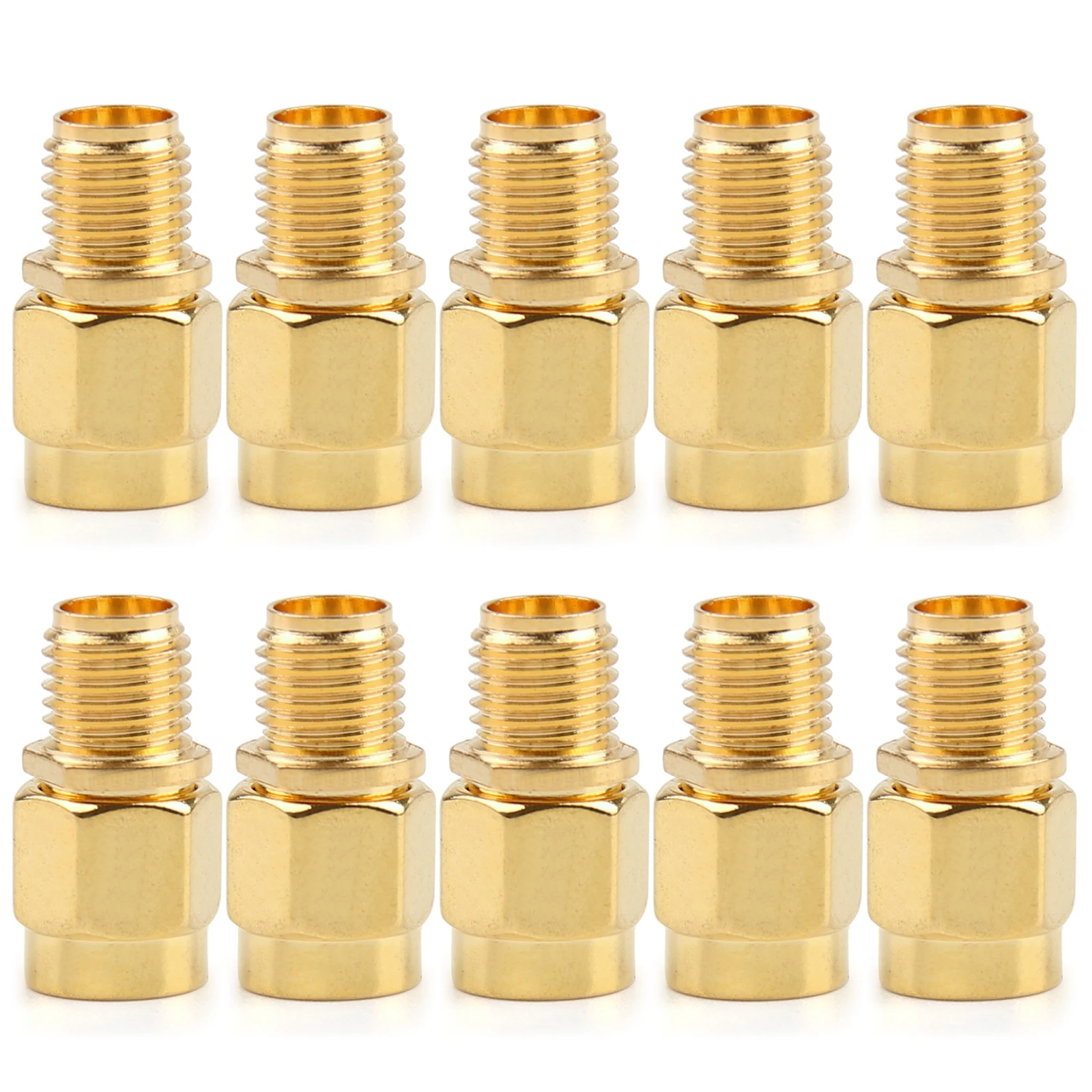 Areyourshop-10Pcs-RF-Straight-M-F-Adapter-Connector-SMA-Male-Plug-To ...