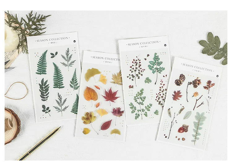 1 шт пуля журнал Стикеры S листьев растений цветочным узором Стикеры S Сделай Сам наклейки для