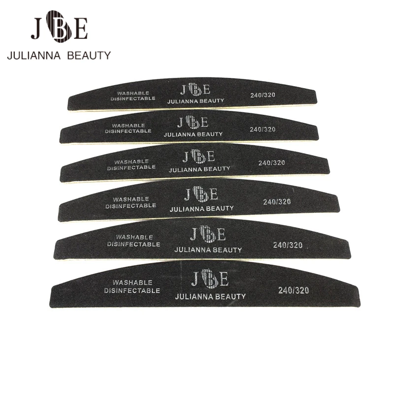20Pcs 240/320 Nail Professional Buffer For Manicure Black Boat Thick ...