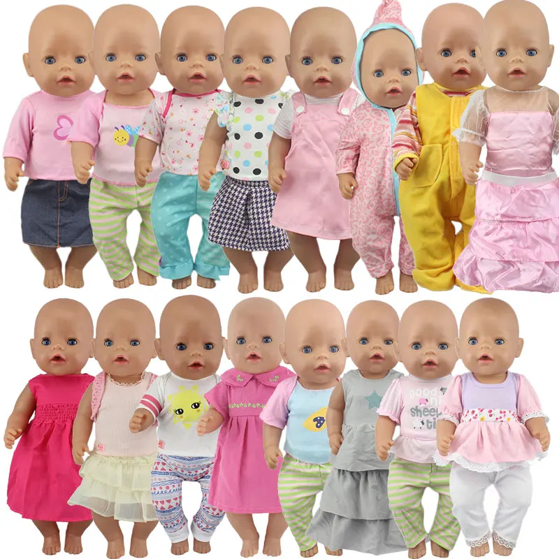 3pcs in1， New Fashion Short Jump Suits For 17 Inch Baby Doll 43cm Born ...