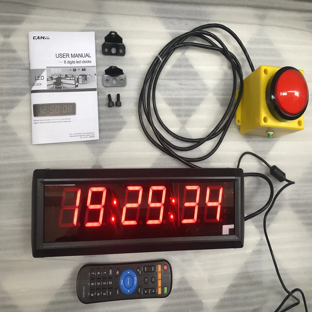 34cm Led Countdown Clock Stopwatch, With Button 2m Cable Button Reset ...
