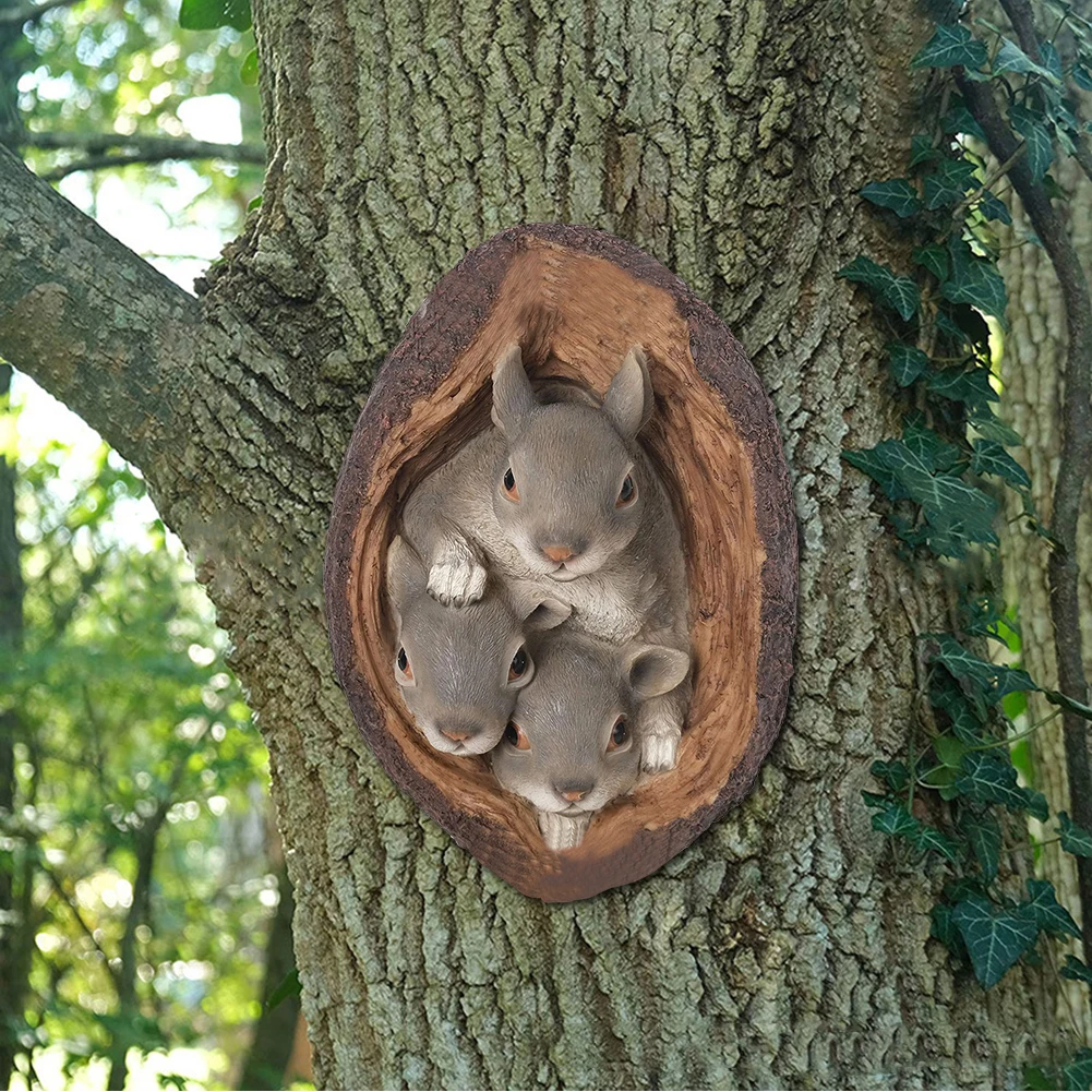 Cartoon Squirrel In A Tree Hole