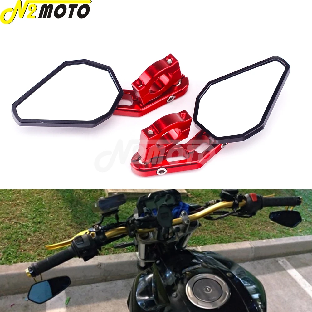 Supermoto-7-8-Handle-Bar-End-Mirrors-Side-Mirrors-Universal-CNC ...