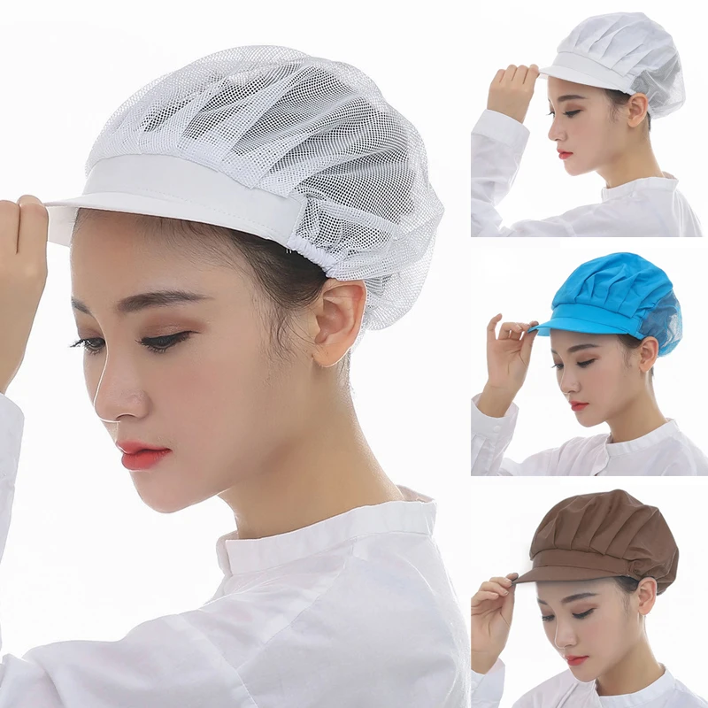 Elastic-Mesh-Visors-Caps-Chef-Hat-Kitchen-Restaurants-Hotel-Work ...