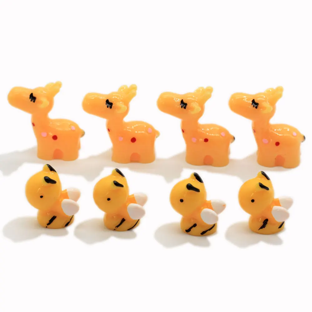 Lot Mini Cartoon 3D Animal Sika Deer Bee Crafts Kawaii Miniatures Resin ...