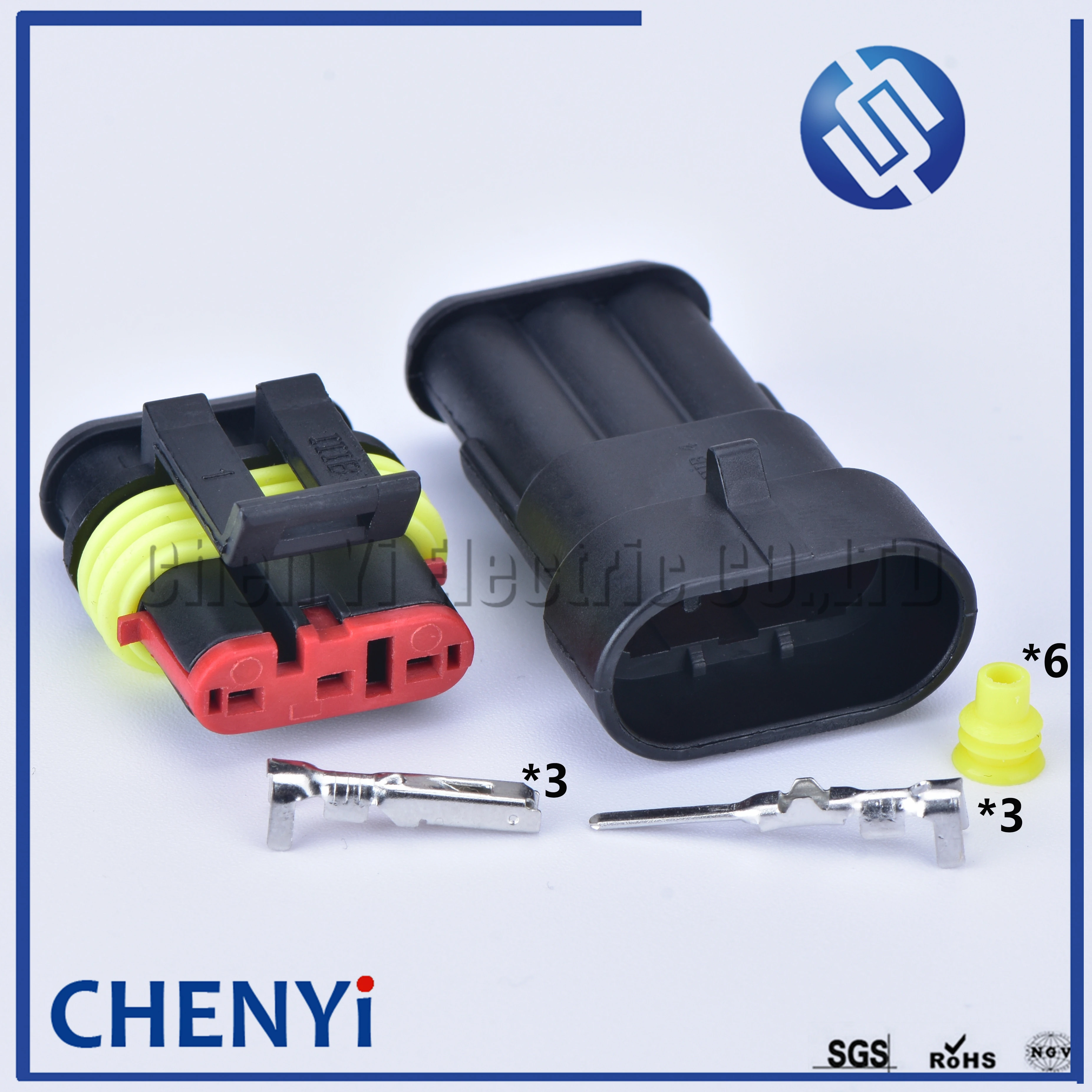5 sets Tyco Amp 3 Pin way Electric Automotive Connector sealed ...