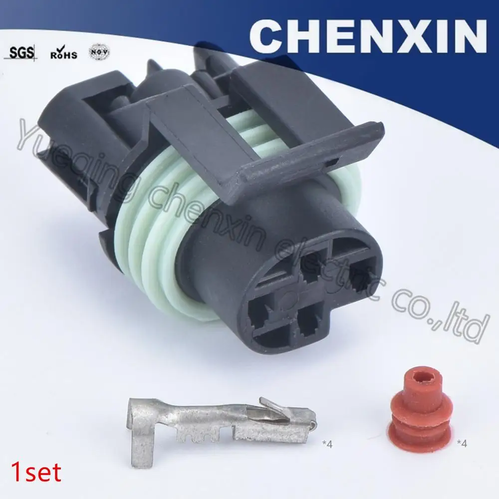 Black 4 pin waterproof round connector female cable plug oxygen sensor ...