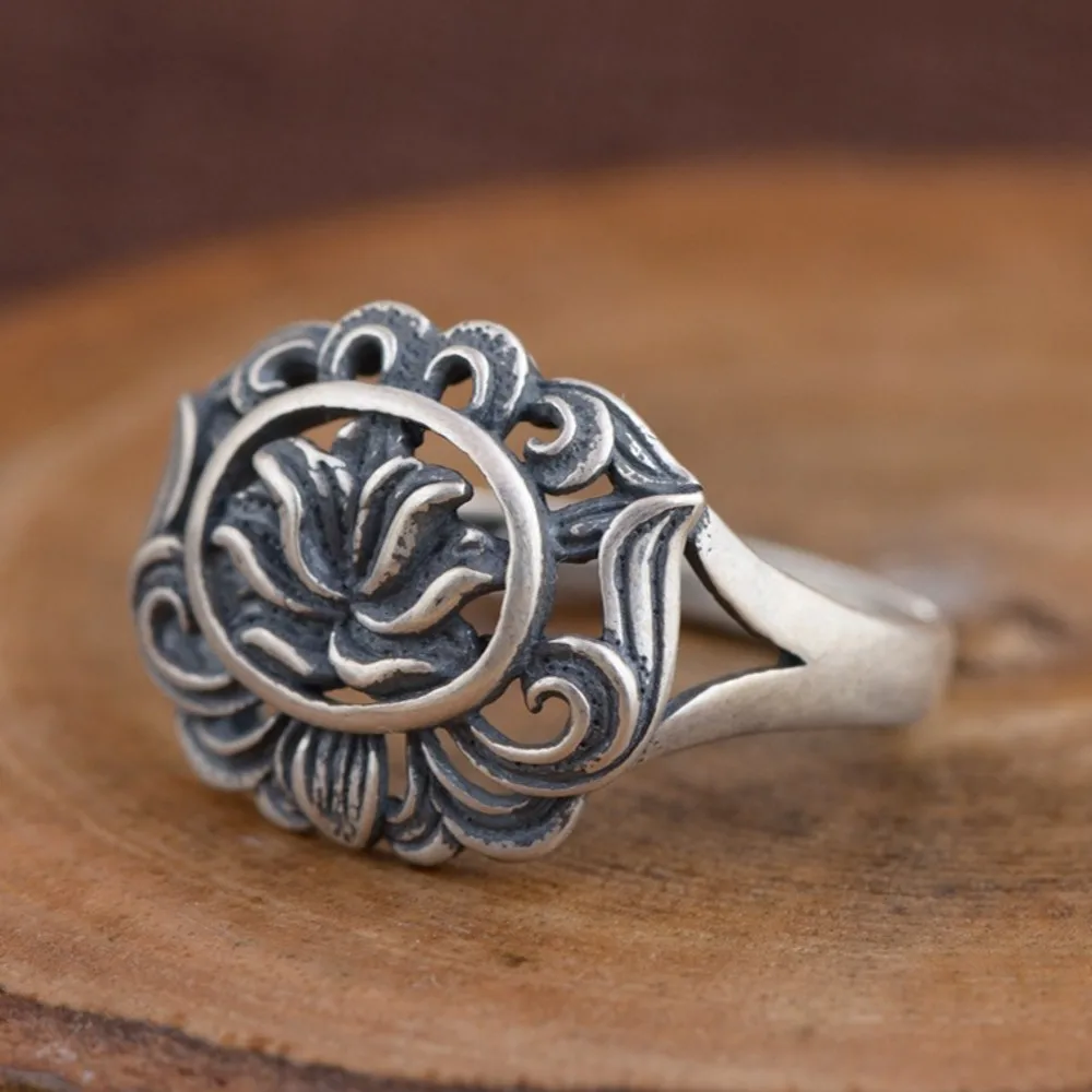 Real S925 Pure Silver Fashion Jewelry Antique Style Women Model Rich ...