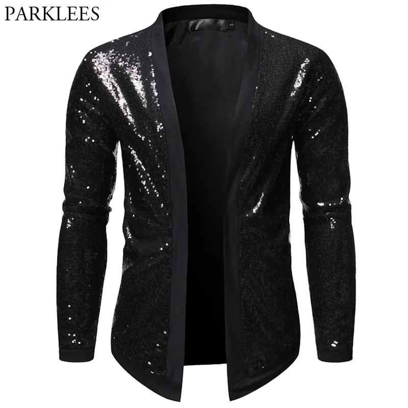 Glitter-Mens-Black-Jacket-Shiny-Sequin-Mens-Jacket-Stage-Costume-Men ...
