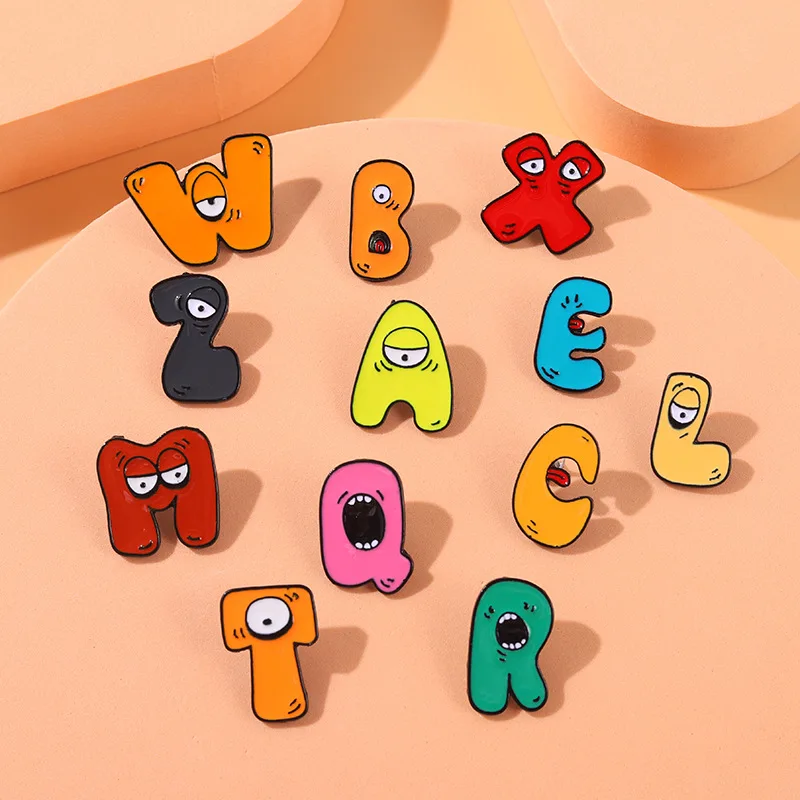 Alloy Alphabet Pins | Alphabet Badge | Alloy Brooch | Pins Badges - 26 ...