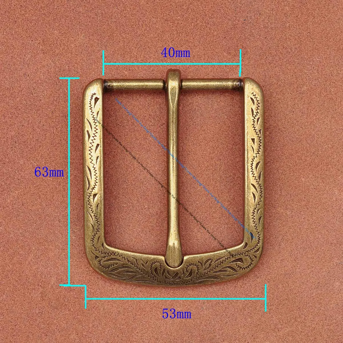 Westerm Casual Flower Carved Antique Brass Single Prong Pin Buckle Men ...